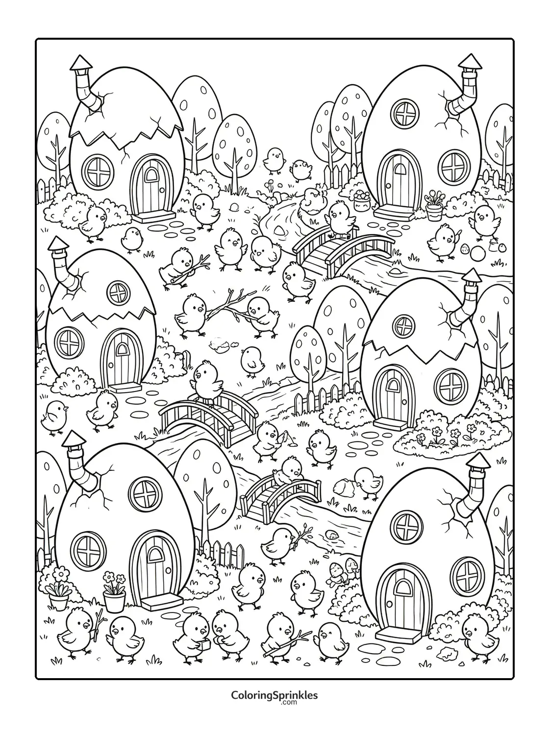 Easter Chick Coloring Pages (39 Free Printable PDFs)